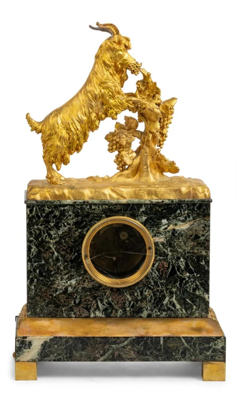 Early 19th Century Marble and Gilt Bronze Mantel Clock with Goat For ...