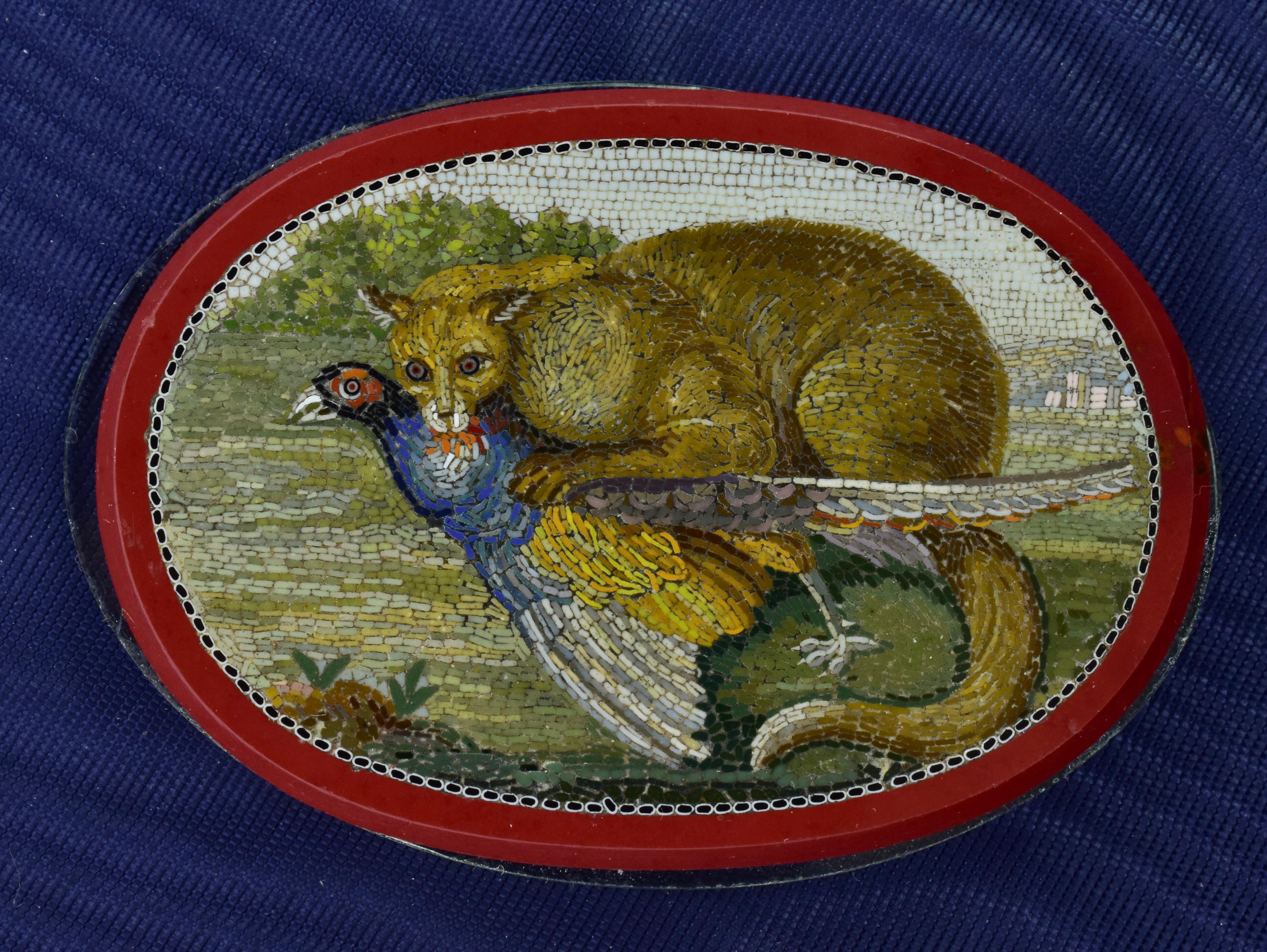 Micromosaico de principios del siglo XIX que representa a un león ...