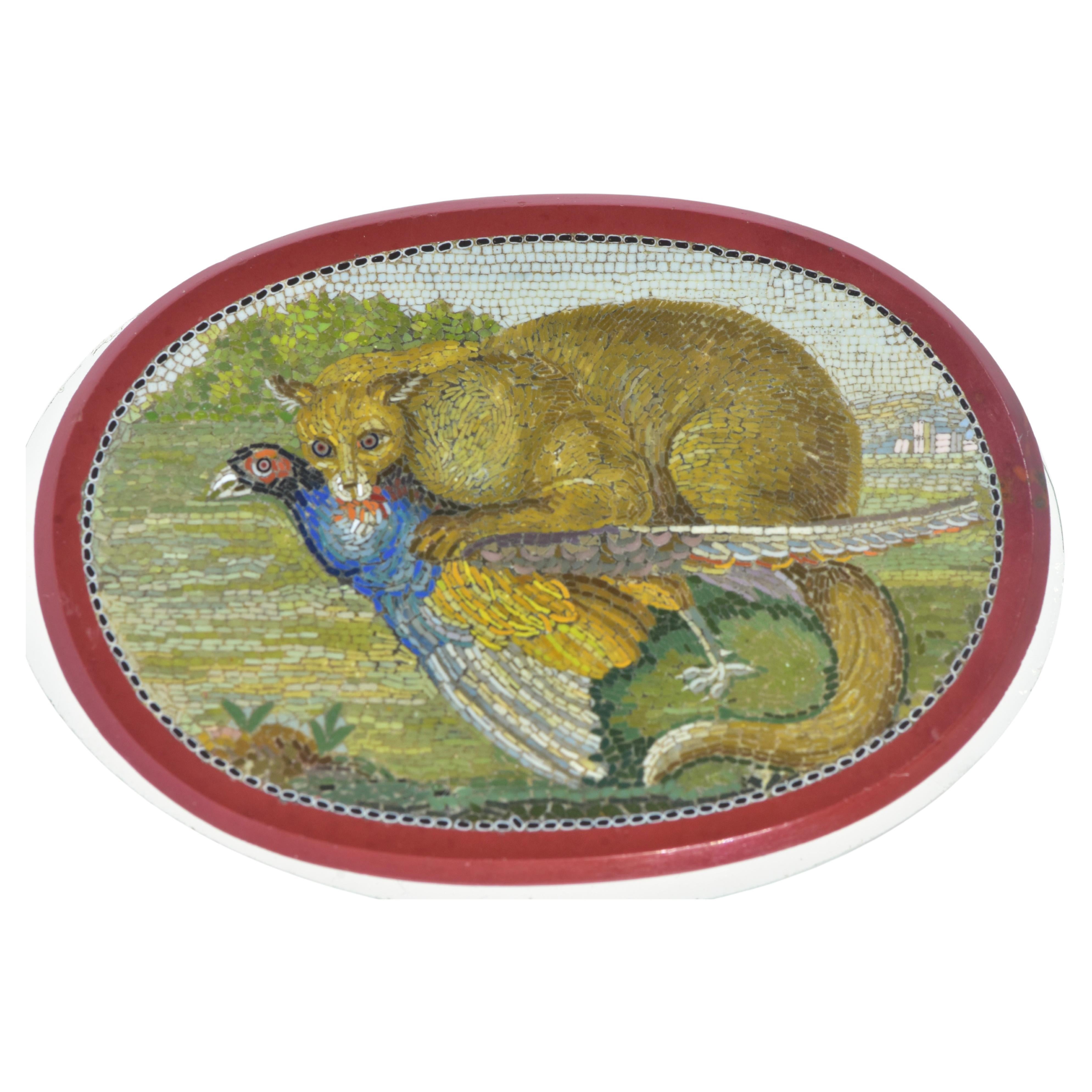 Micromosaico de principios del siglo XIX que representa a un león ...