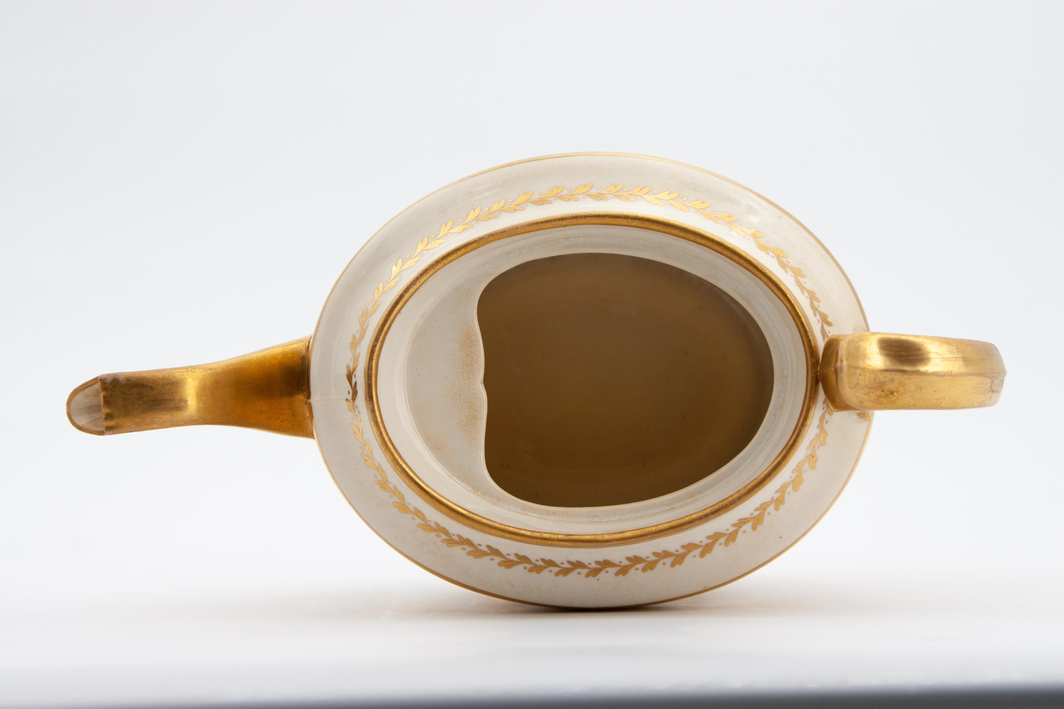 Early 19th Century Minton Porcelain Neoclassical Gilded Teapot at 1stDibs