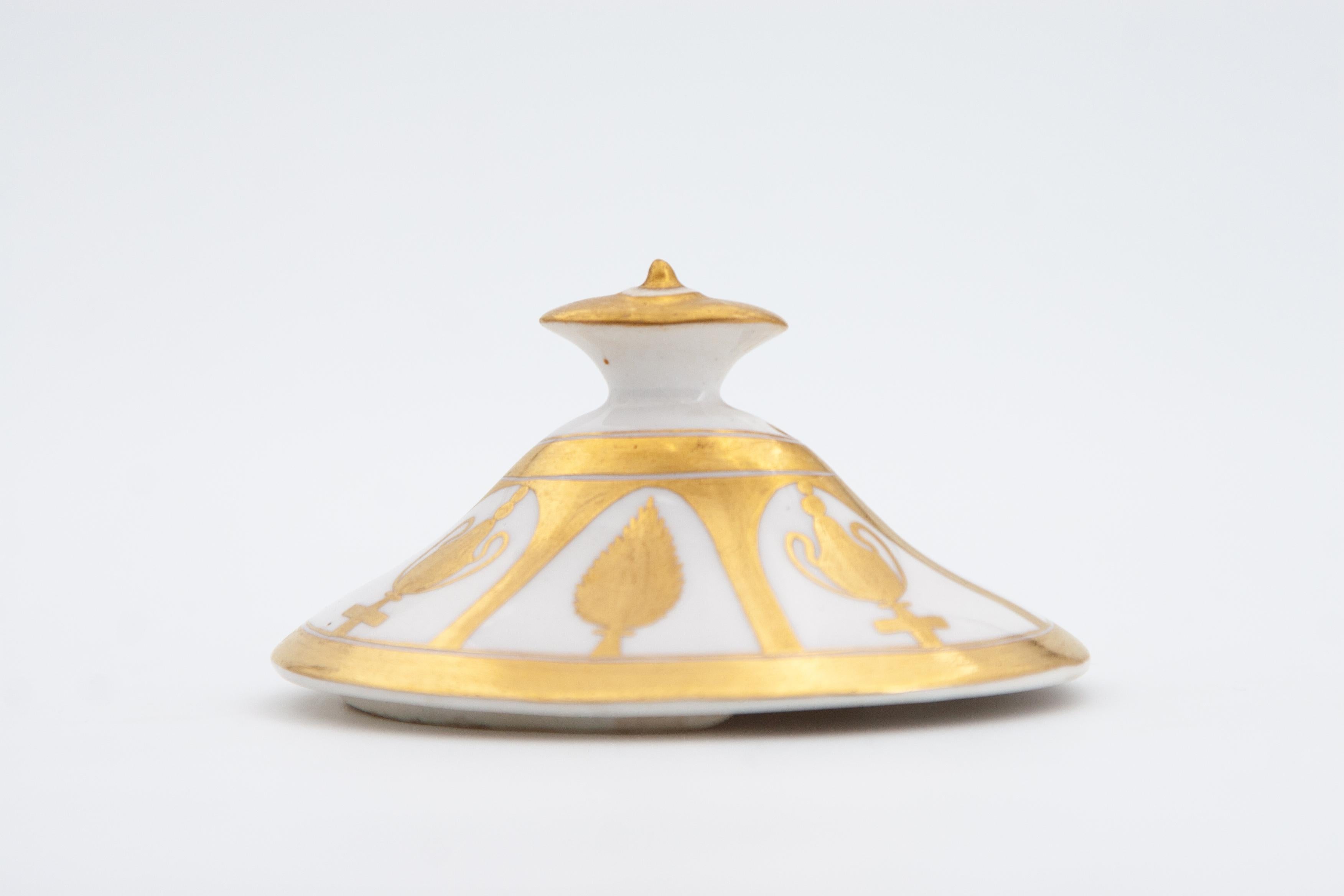 Early 19th Century Minton Porcelain Neoclassical Gilded Teapot at 1stDibs