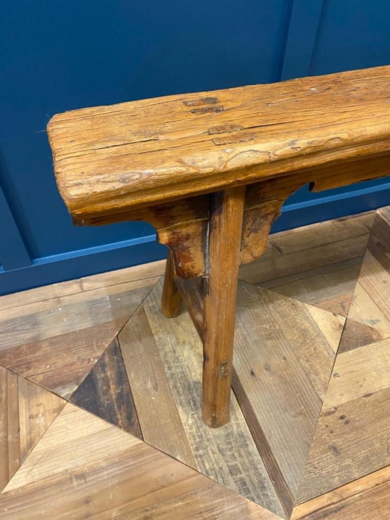 Early 19th Century Narrow Chinese Wood Bench at 1stDibs