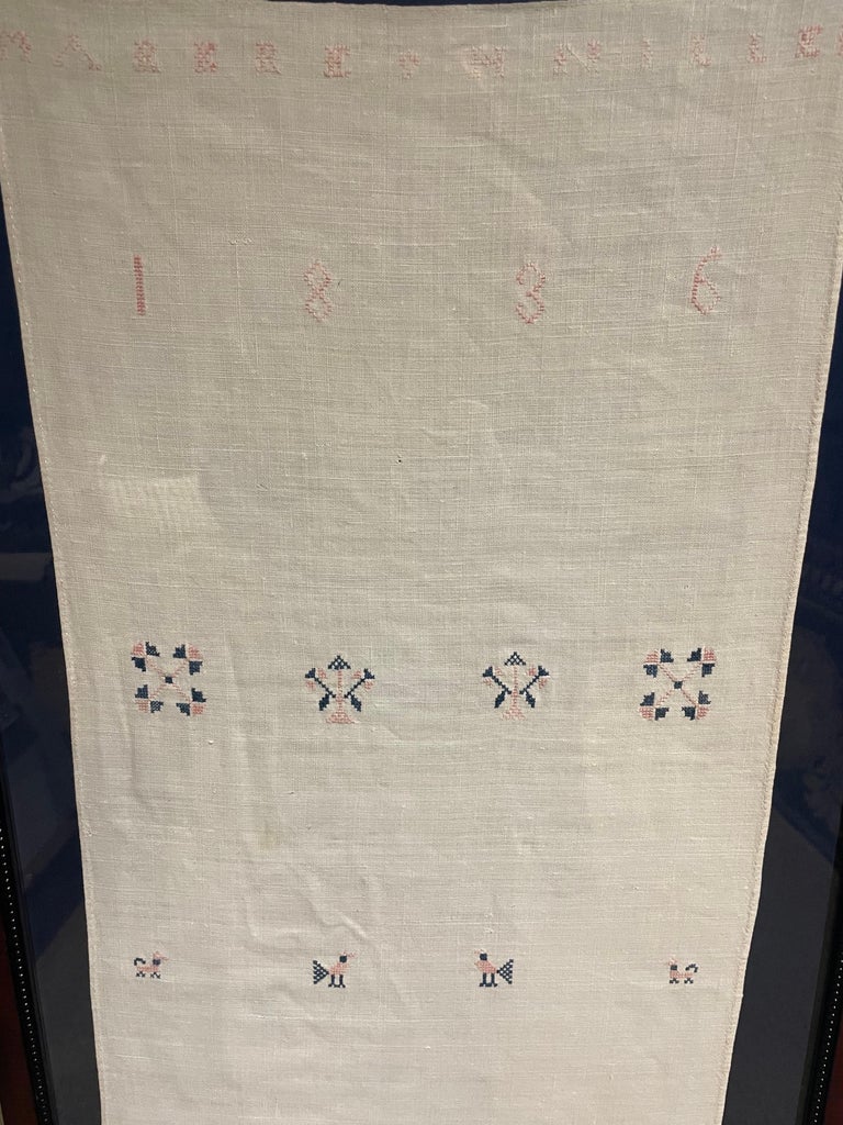 Early 19th Century Needlework "Show Towel" Dated 1836 For Sale at 1stDibs