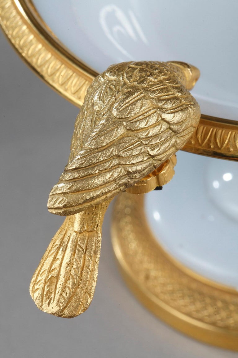 Early 19th Century Opaline Crystal Cup with Birds For Sale at 1stDibs