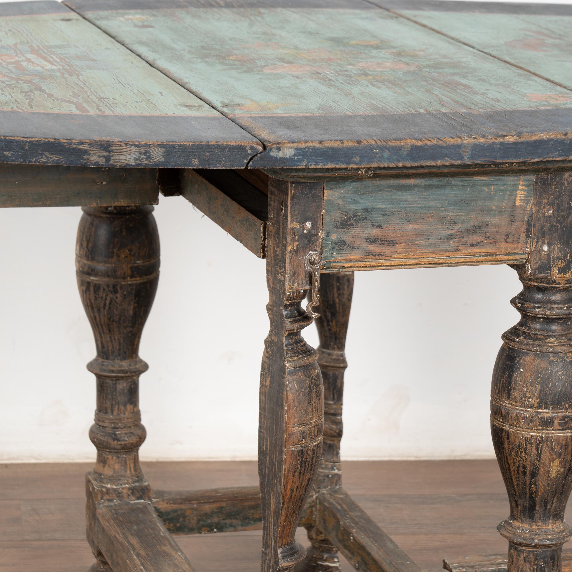 Early 19th Century Original Painted Swedish Drop Leaf Gate Leg Table ...