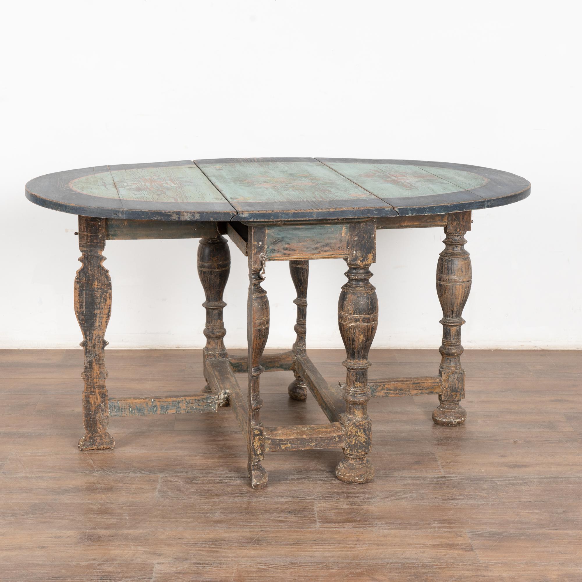 Early 19th Century Original Painted Swedish Drop Leaf Gate Leg Table ...