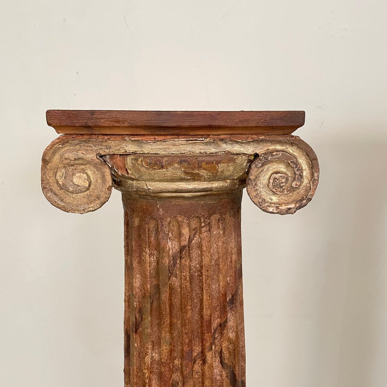 Early 19th Century Pair of Wood Columns Lacquered in Faux Marble ...