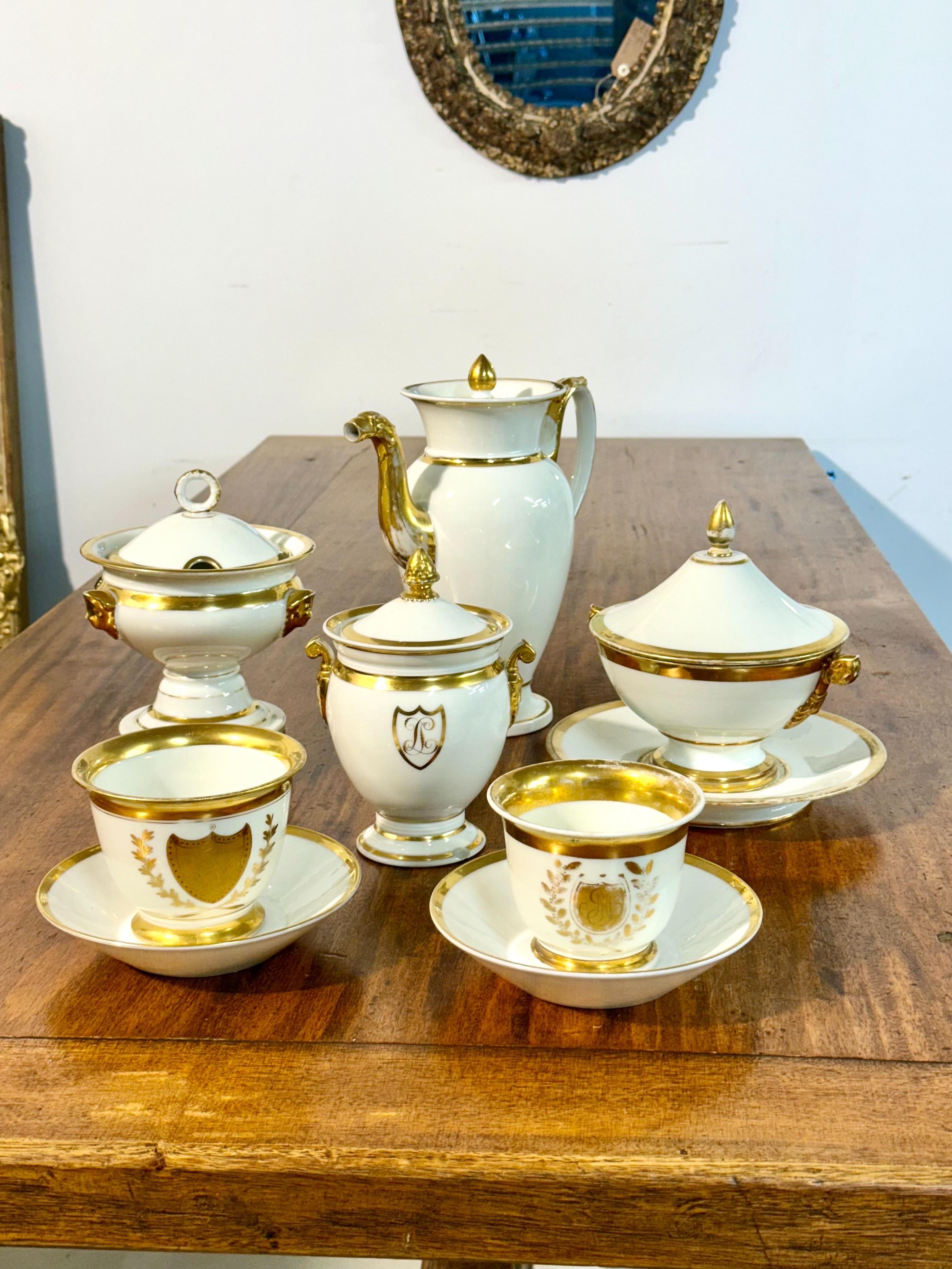 Early 19th Century Paris Porcelain Tea Service with Rich Gilt ...