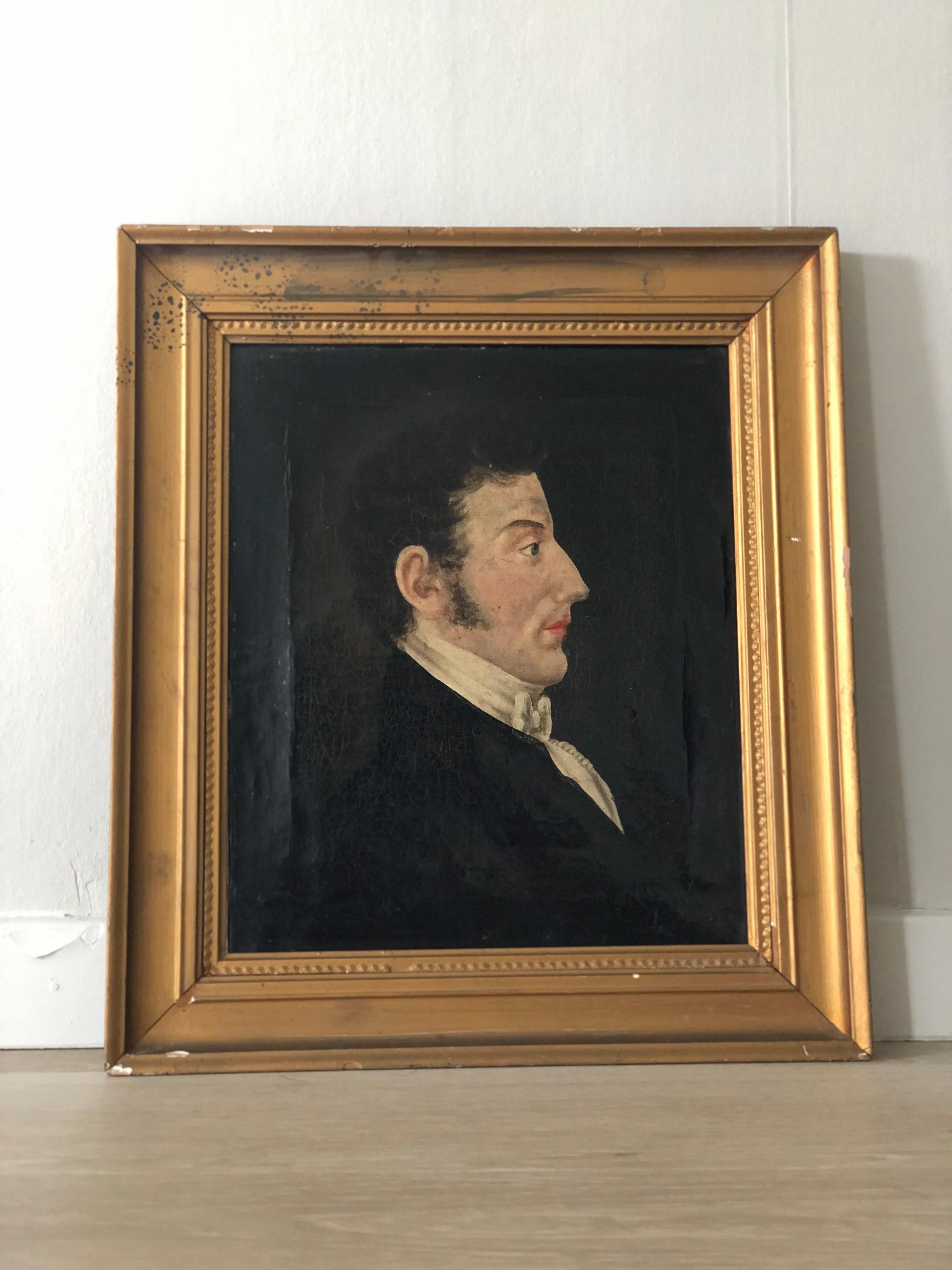 Early 19th Century Profile Portrait Painting Of A Gentleman For Sale at ...