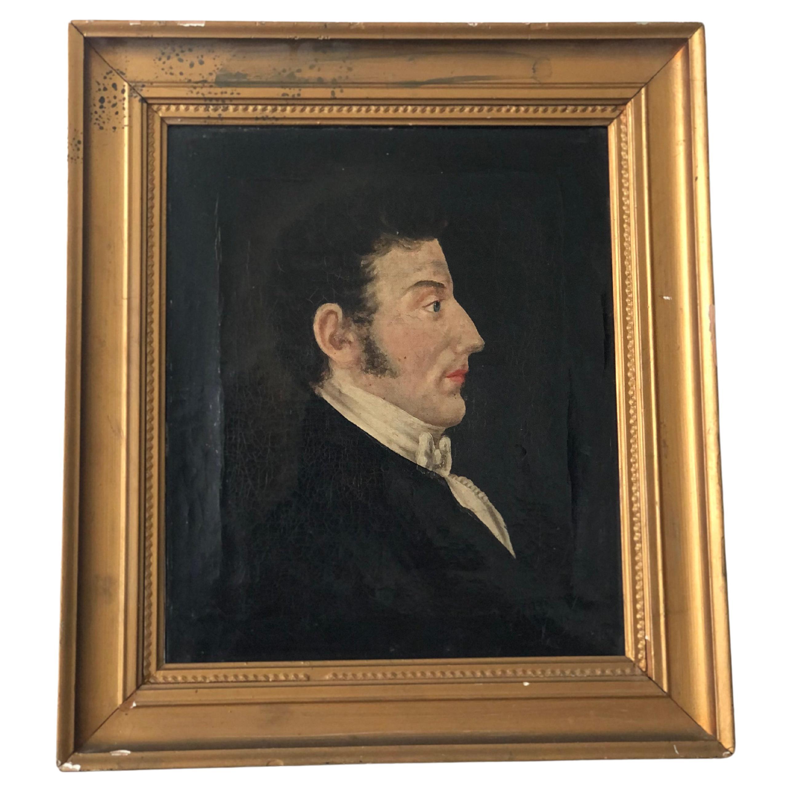 Early 19th Century Profile Portrait Painting Of A Gentleman For Sale at ...