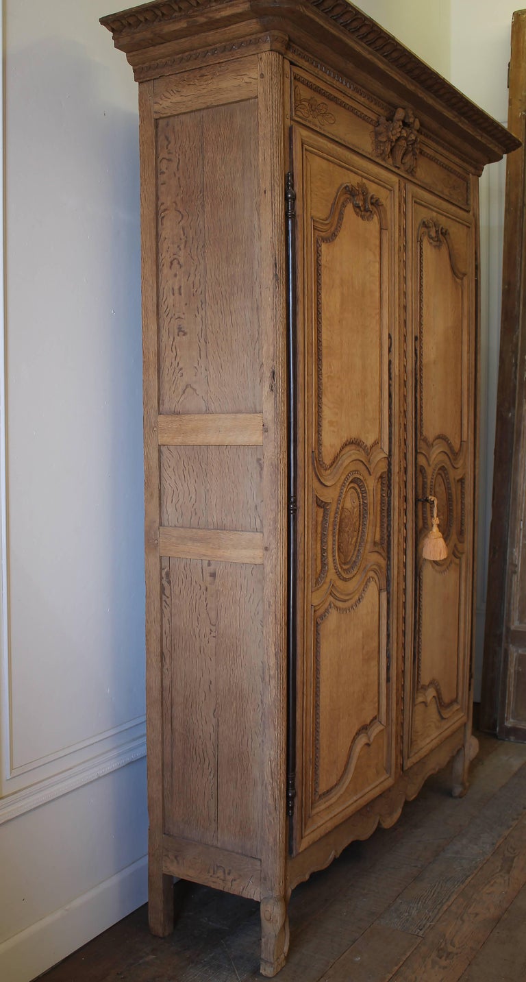 Early 19th Century Raw European Quarter Sawn White Oak Armoire Cabinet ...