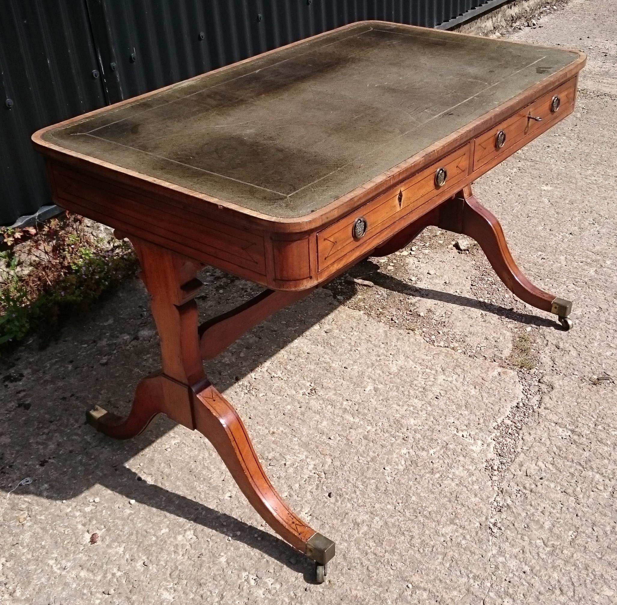 Early 19th Century Regency Mahogany Antique Library Table / Writing ...