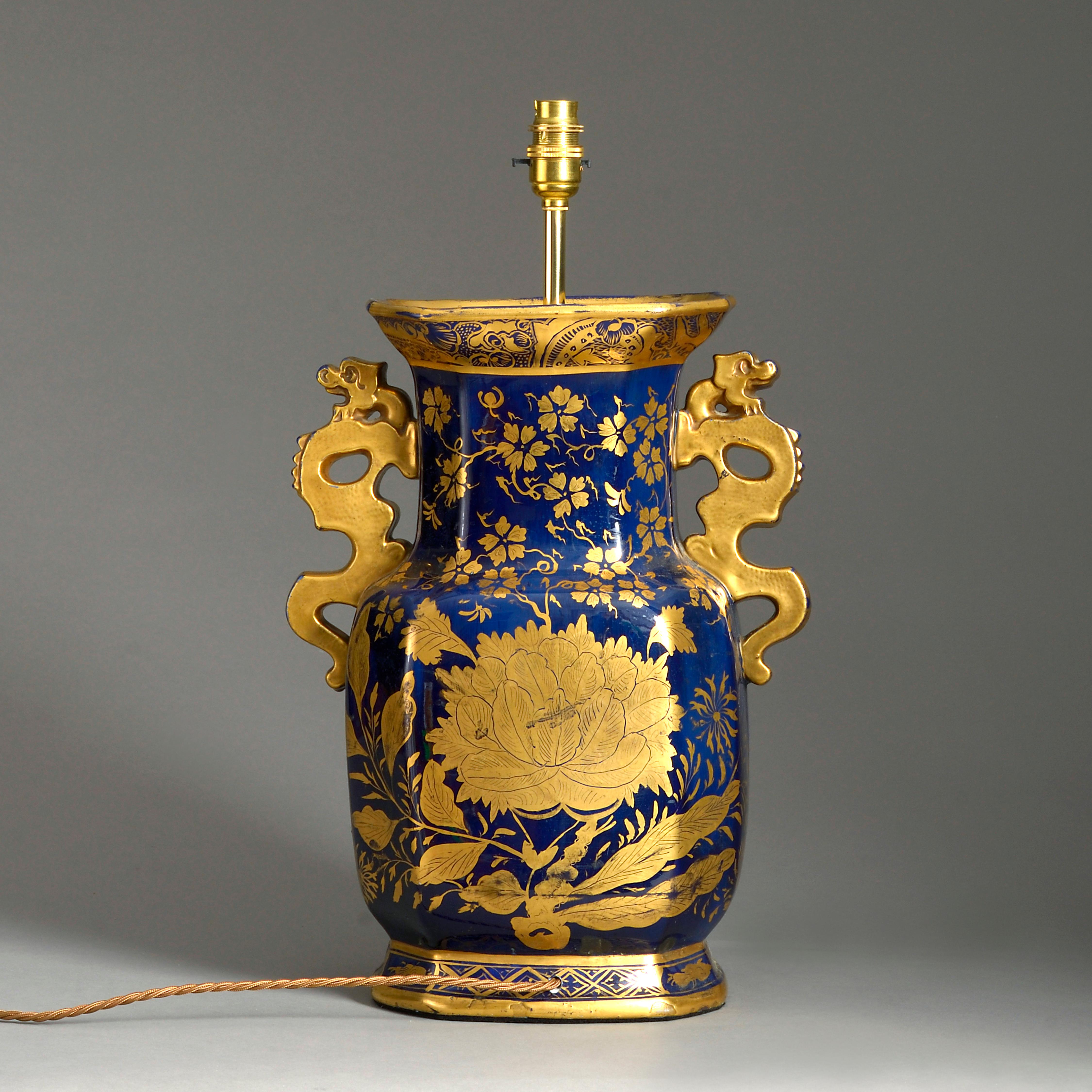 Early 19th Century Regency Period Mason’s Ironstone Vase Lamp For Sale ...