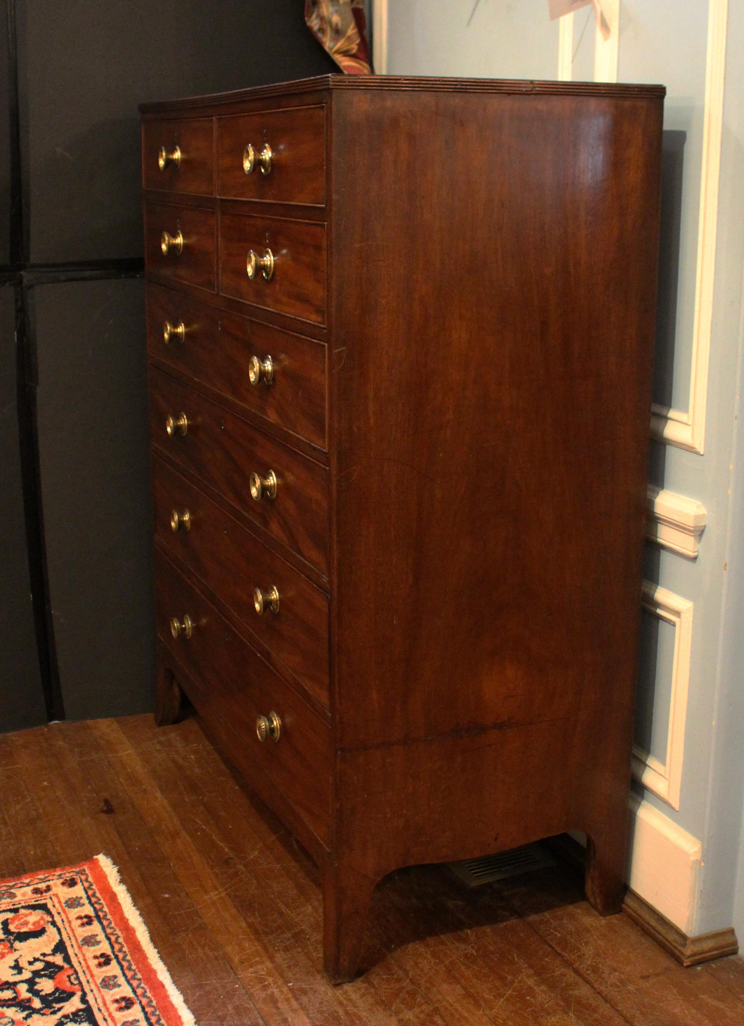 Early 19th Century Regency Tall Chest of Drawers For Sale at 1stDibs