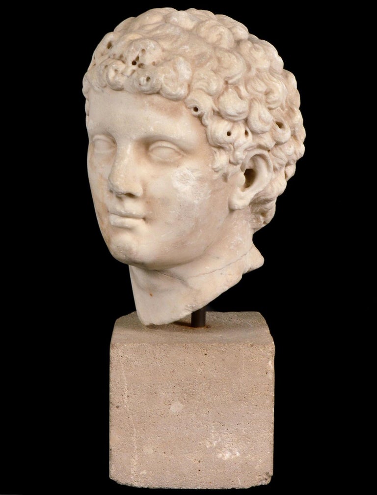 Early 19th Century Roman Classical Portrait Marble Head of a Young Man ...