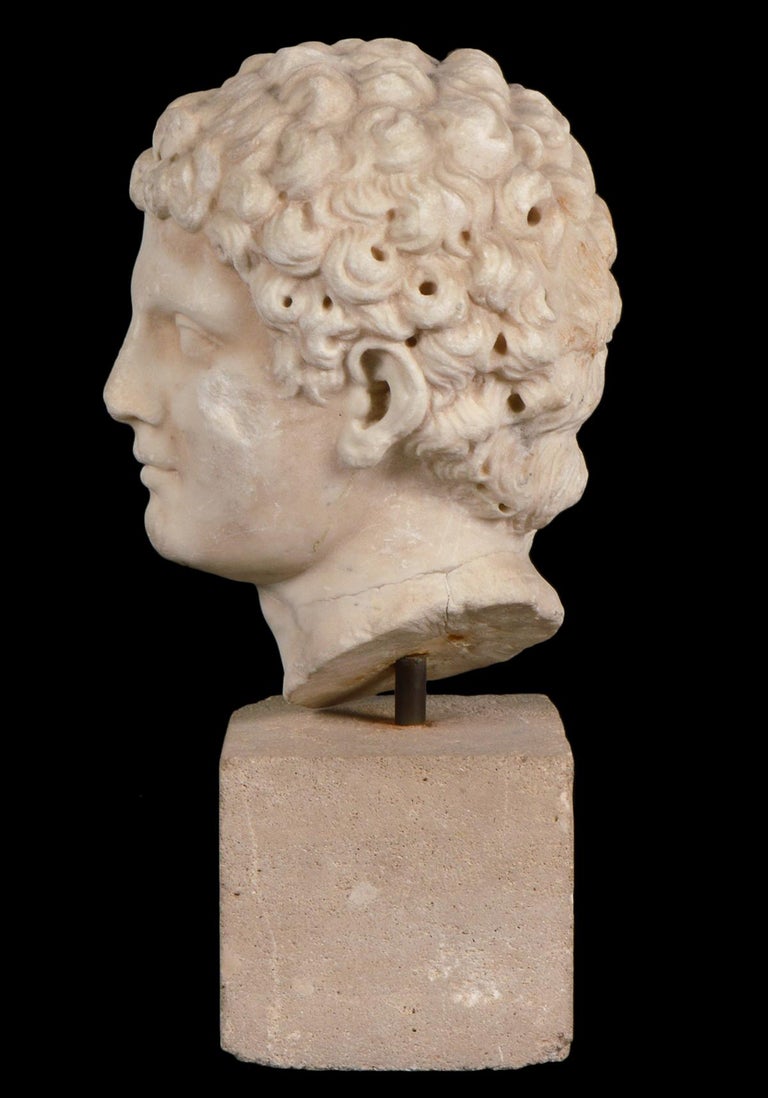 Early 19th Century Roman Classical Portrait Marble Head of a Young Man ...