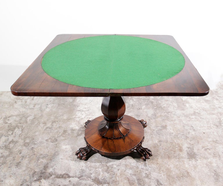 Early 19th Century Rosewood Game, Card Table For Sale at 1stDibs