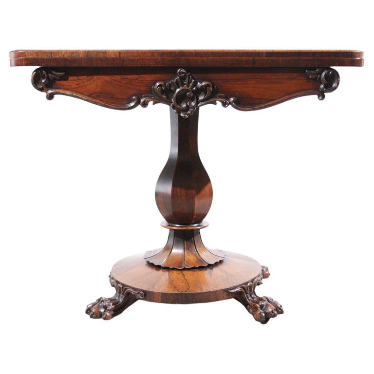 Early 19th Century Rosewood Game, Card Table For Sale at 1stDibs