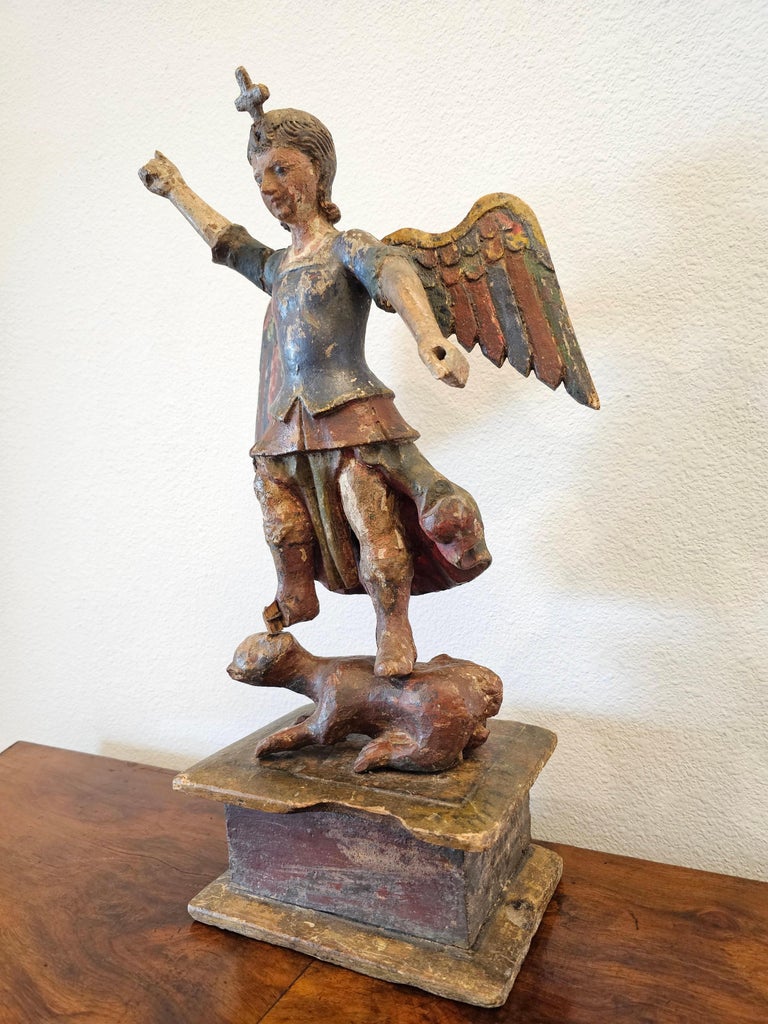 Early 19th Century Spanish Colonial Mexico Polychrome Santo Altar ...
