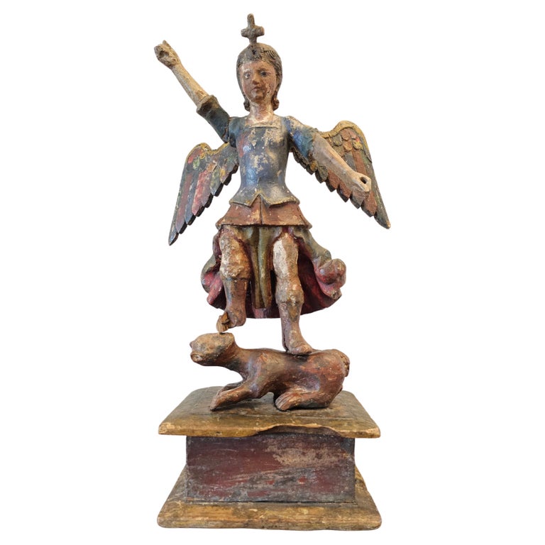 Early 19th Century Spanish Colonial Mexico Polychrome Santo Altar ...