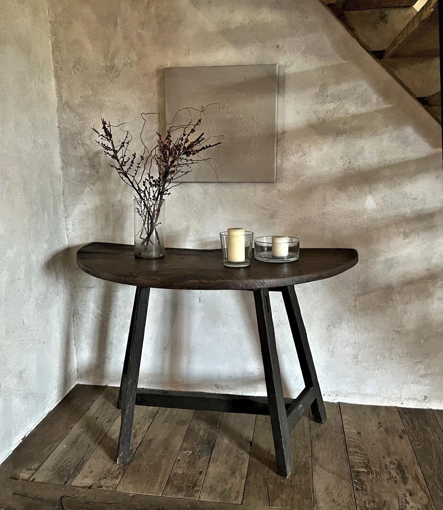 Early 19th Century Spanish Demi Lune Console Table For Sale at 1stDibs