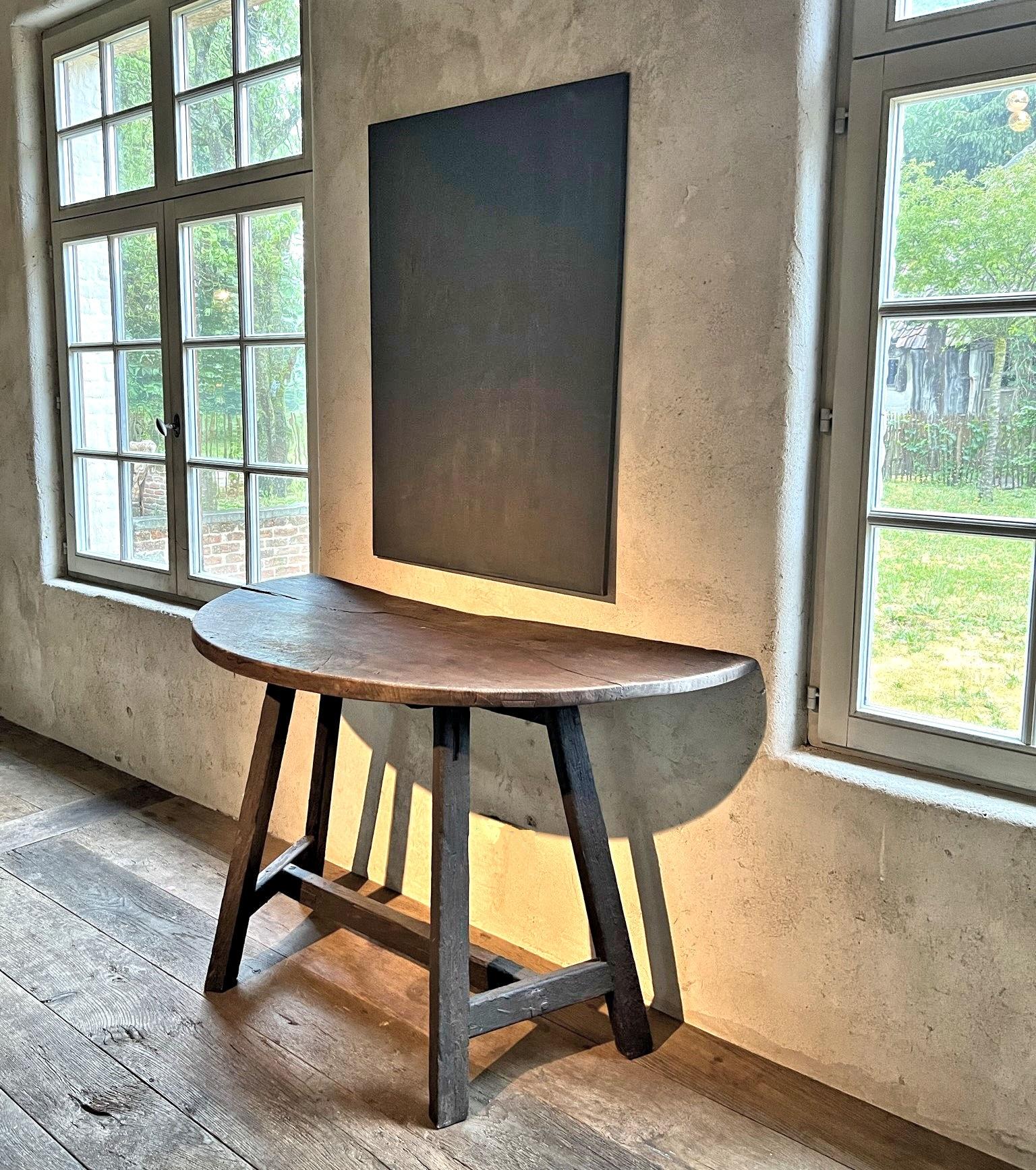 Early 19th Century Spanish Demi Lune Console Table For Sale at 1stDibs