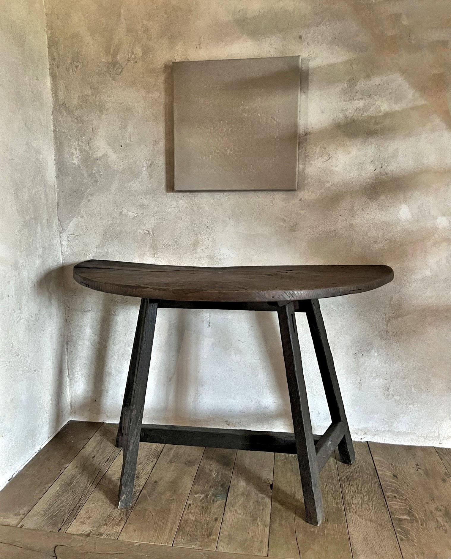Early 19th Century Spanish Demi Lune Console Table For Sale at 1stDibs