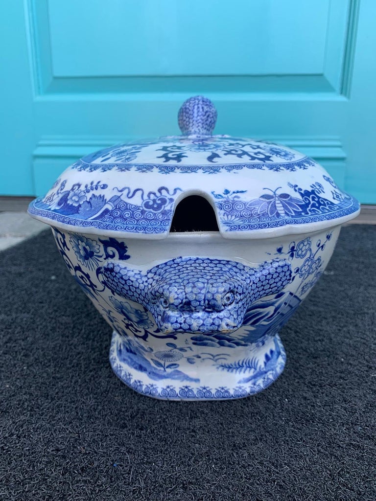 Early 19th Century Spode Blue and White Tureen at 1stDibs