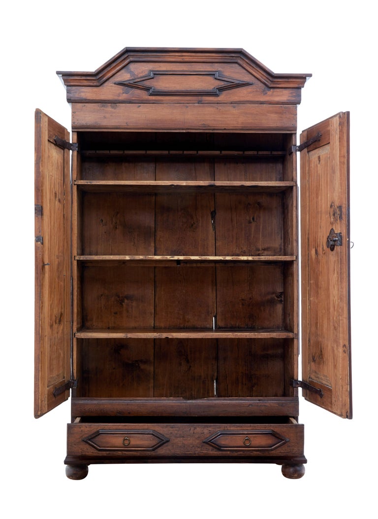 Early 19th Century Swedish Baroque Pine Cabinet at 1stDibs