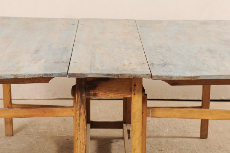 Early 19th Century Swedish Painted Wood Table with Gate Legs at 1stDibs