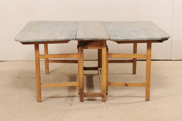 Early 19th Century Swedish Painted Wood Table with Gate Legs at 1stDibs