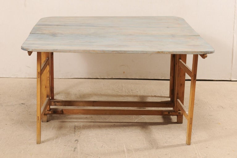 Early 19th Century Swedish Painted Wood Table with Gate Legs at 1stDibs