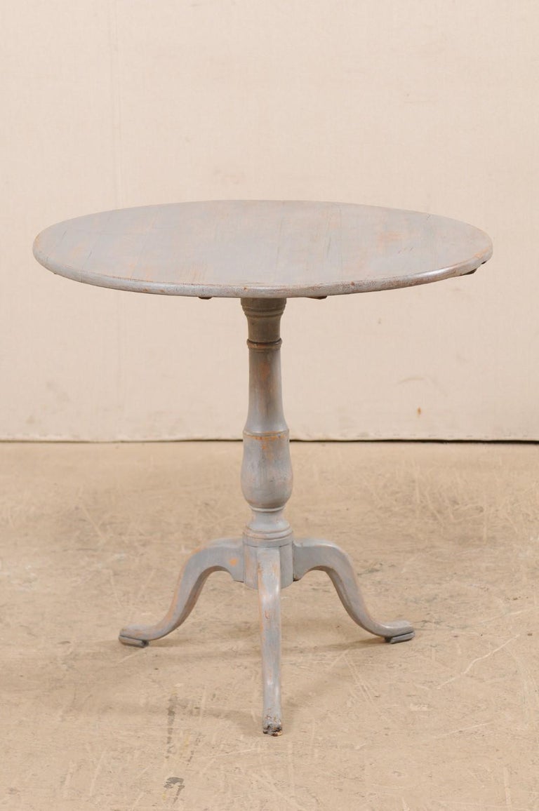 Early 19th Century Swedish Tilt-Top Painted Wood Round Bistro or Side ...