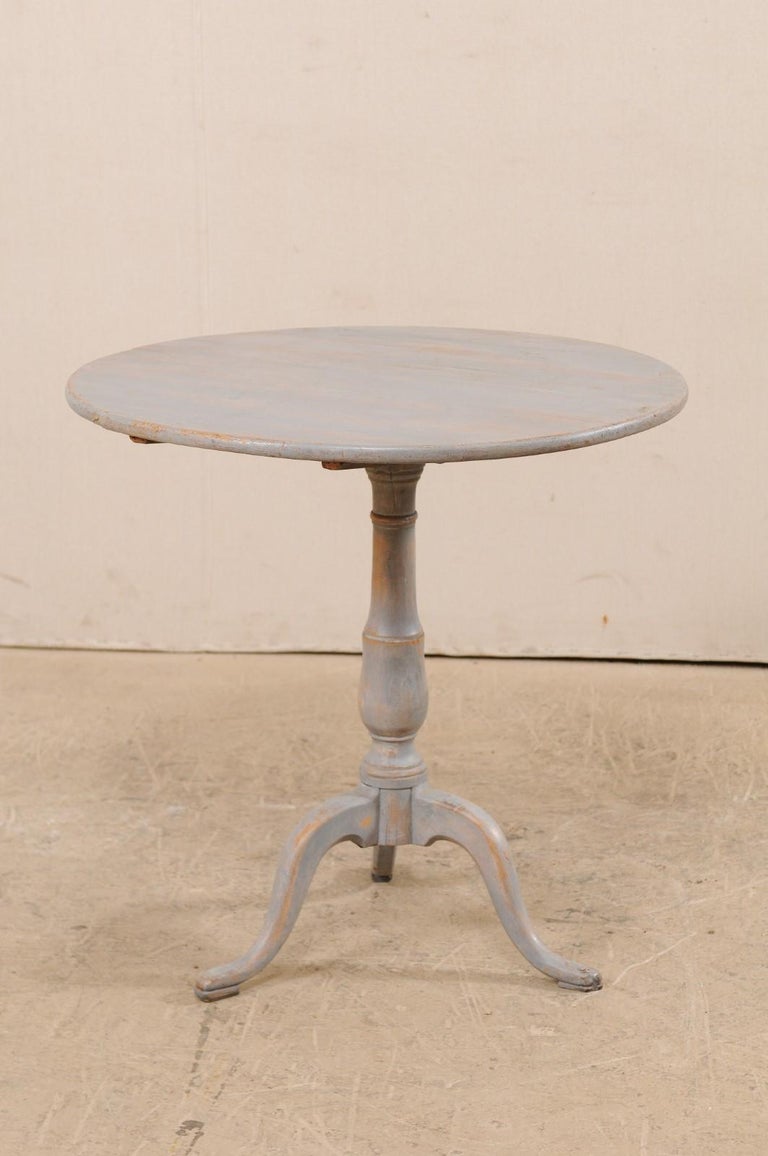 Early 19th Century Swedish Tilt-Top Painted Wood Round Bistro or Side ...