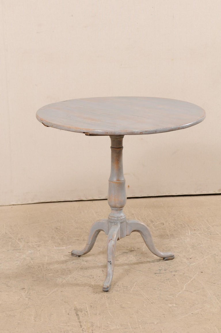 Early 19th Century Swedish Tilt-Top Painted Wood Round Bistro or Side ...