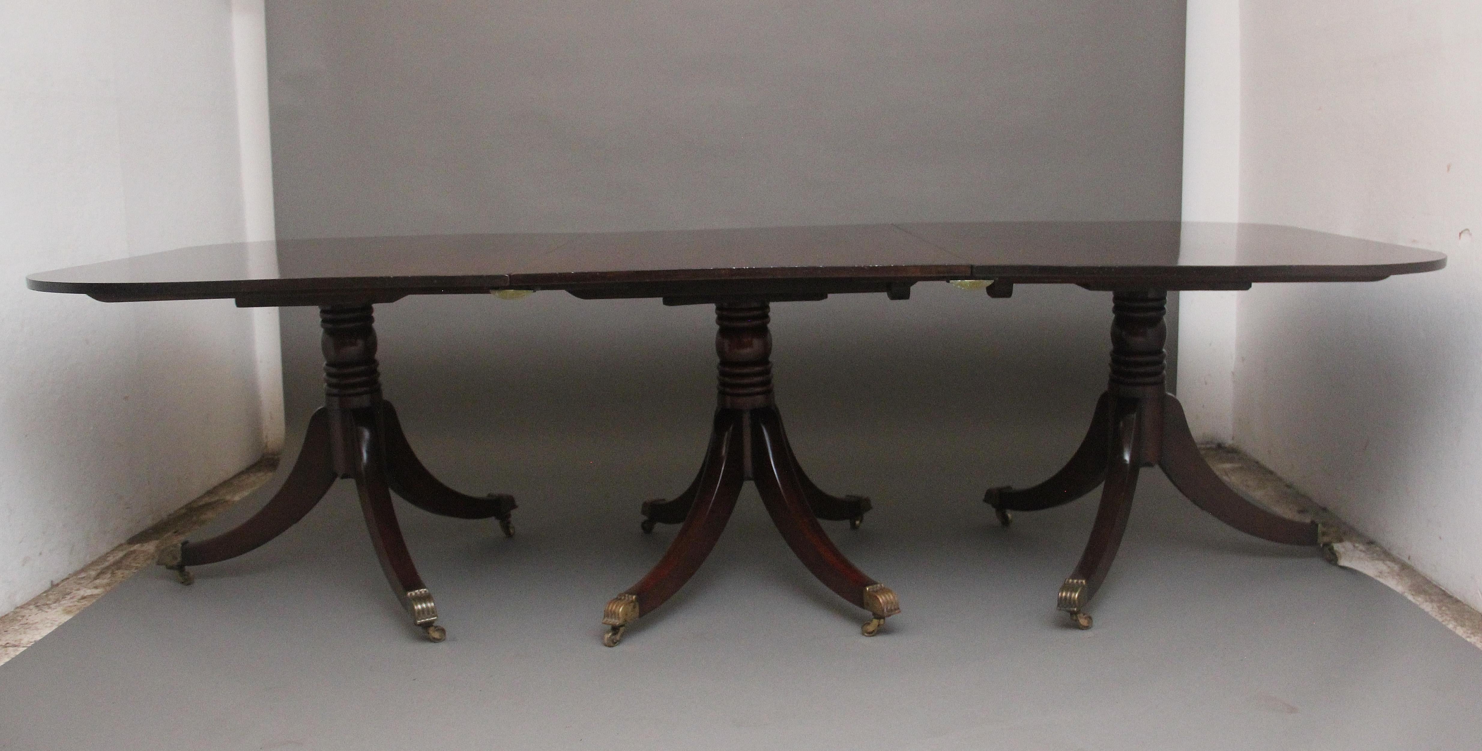 Early 19th Century three pedestal dining table at 1stDibs