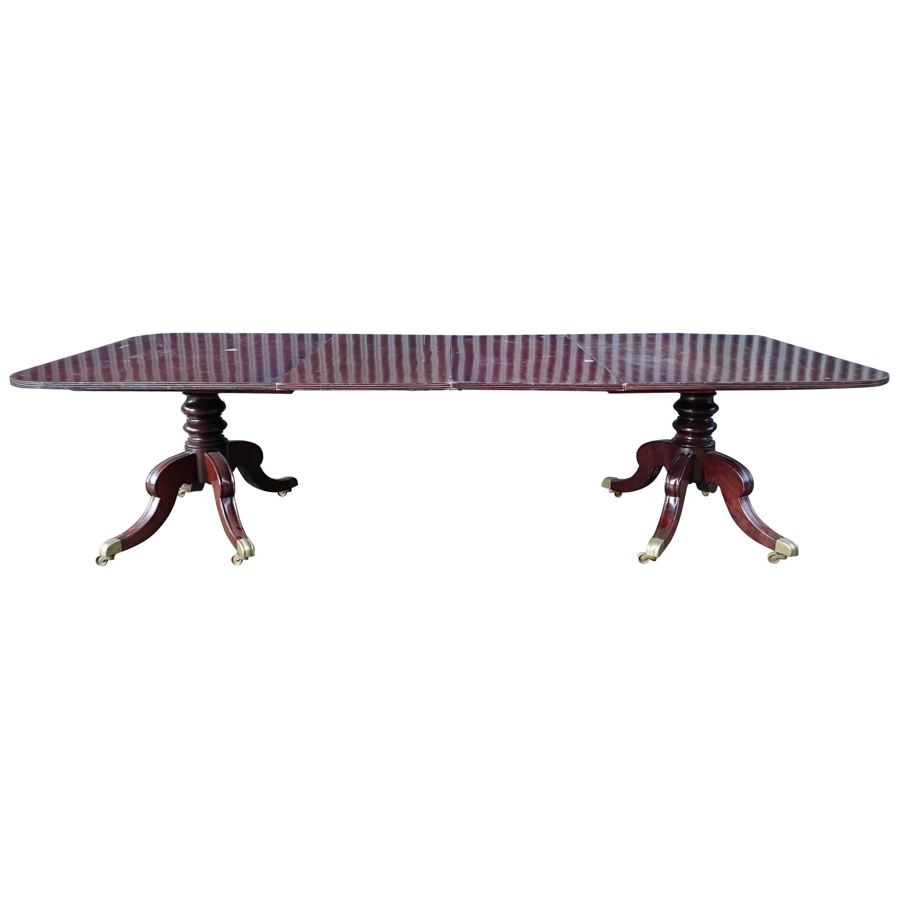 Antique French Oak Hunting Pedestal Dining Table, Extendable, 19th ...