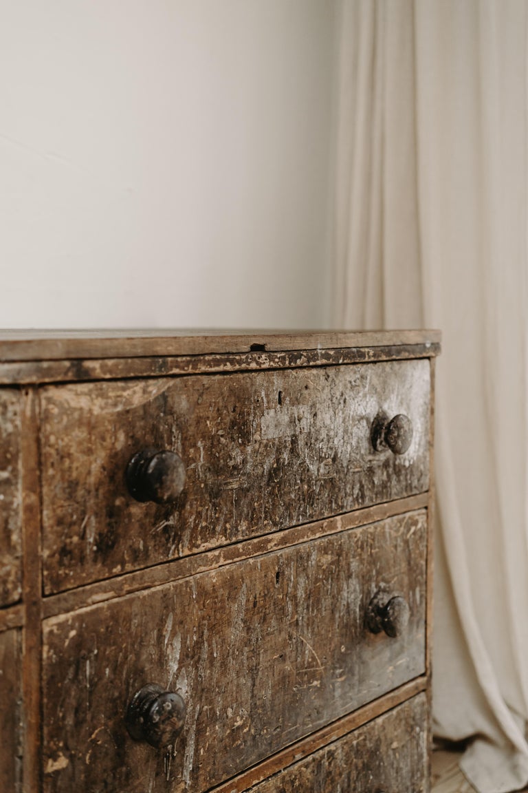 Early 19th Century Victorian Period Comb-Work Painted Pine Dresser Base ...