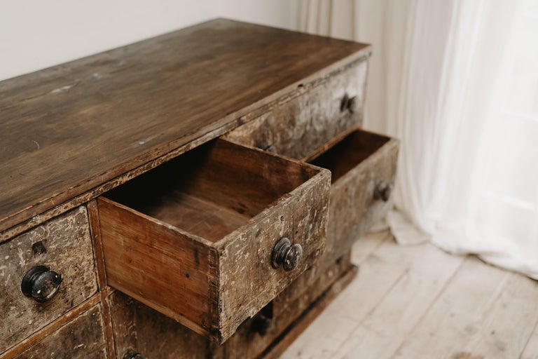 Early 19th Century Victorian Period Comb-Work Painted Pine Dresser Base ...