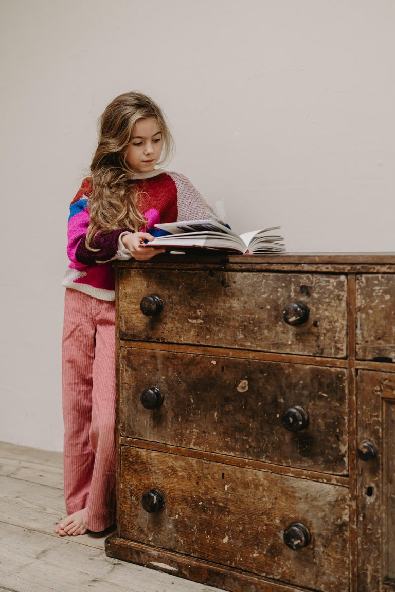 Early 19th Century Victorian Period Comb-Work Painted Pine Dresser Base ...
