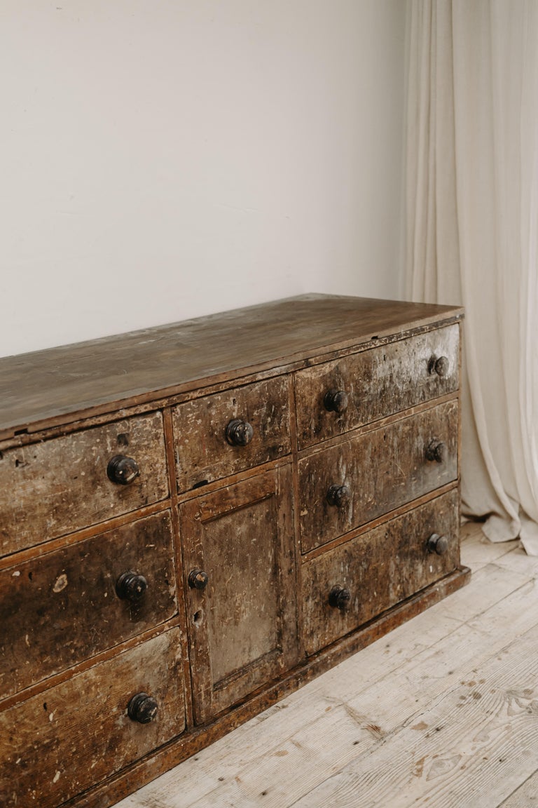 Early 19th Century Victorian Period Comb-Work Painted Pine Dresser Base ...