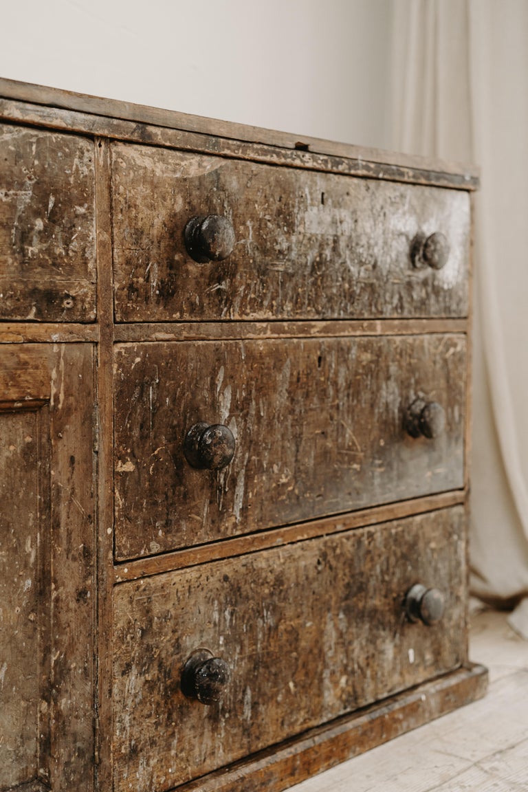 Early 19th Century Victorian Period Comb-Work Painted Pine Dresser Base ...