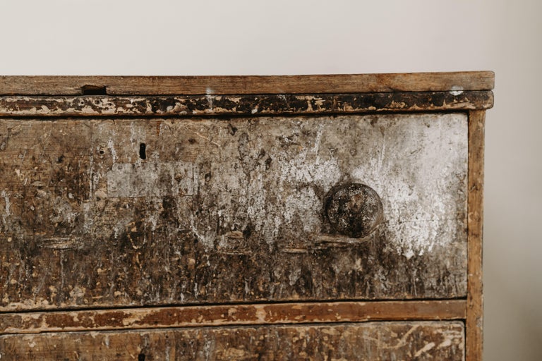 Early 19th Century Victorian Period Comb-Work Painted Pine Dresser Base ...