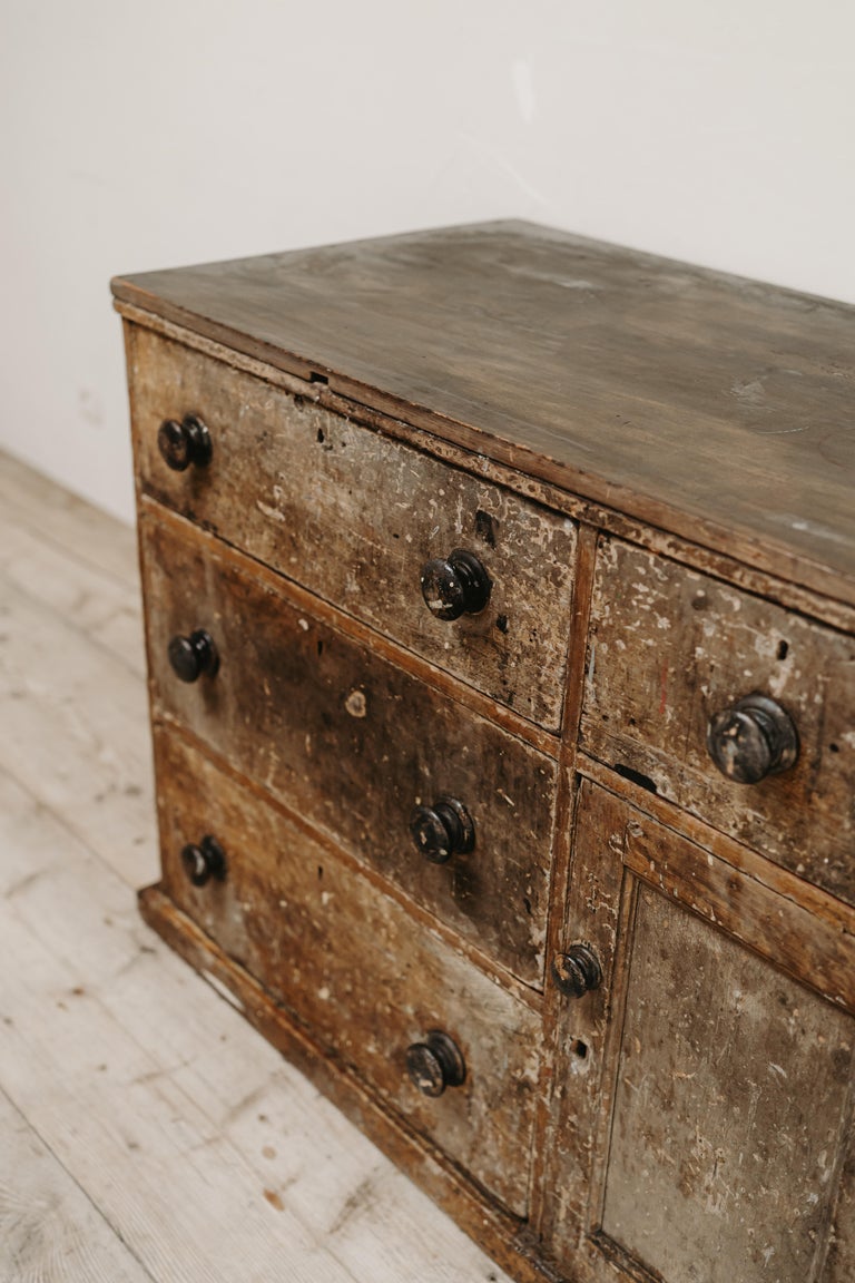 Early 19th Century Victorian Period Comb-Work Painted Pine Dresser Base ...