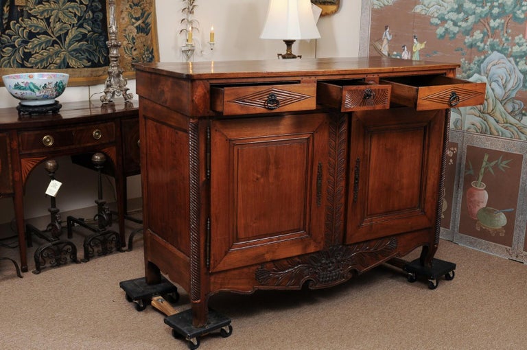 Early 19th Century Walnut Buffet with Carved Apron, France, circa 1800 ...