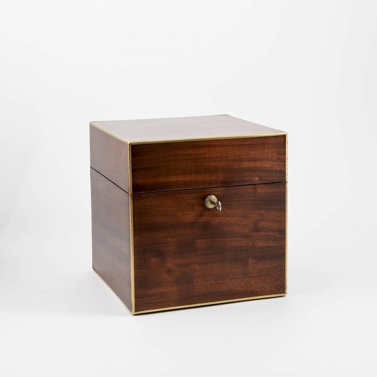 Early 19th Ctr. Decanter Box with Four Original Crystal Bottles For ...