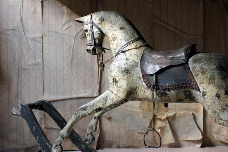 Early 19th Century Large Dappled Grey Bow Rocking Horse, circa 1820 ...