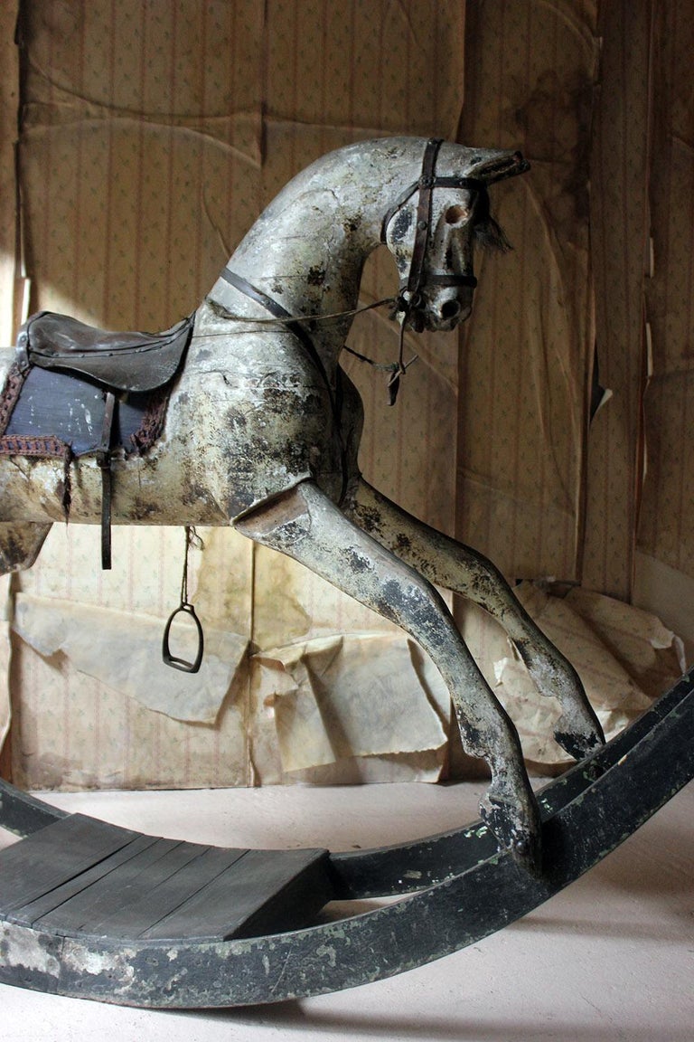Early 19th Century Large Dappled Grey Bow Rocking Horse, circa 1820 ...