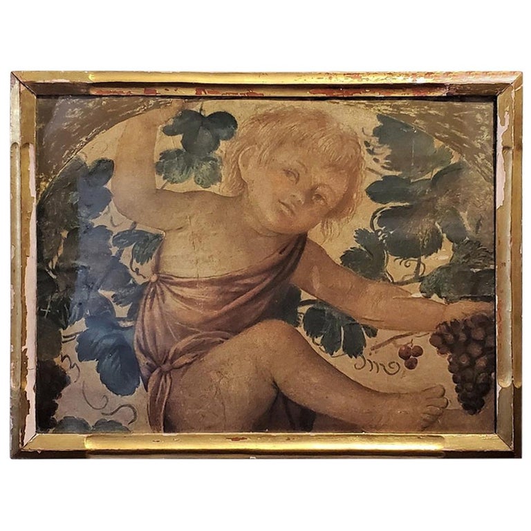 Early 20th Century Medici Print of Putti Under a Vine For Sale at 1stDibs