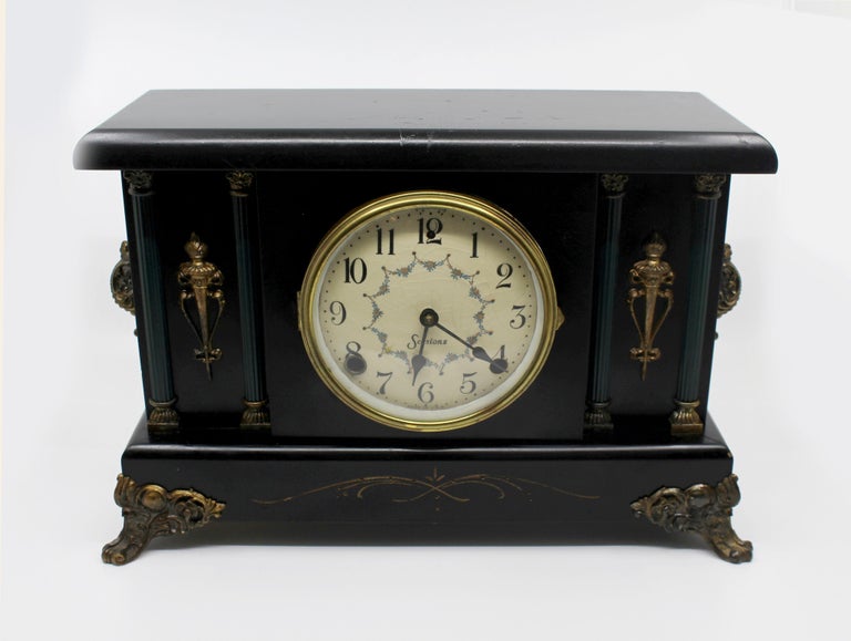 Early 20th Century American Ebonized Mantle Clock at 1stDibs